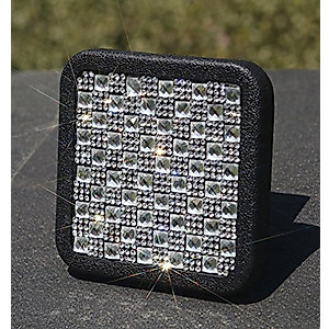 Diamond Crystal Bling Rhinestone Trailer Hitch Cover tube insert Fits 2" Receivers (Fits 2" Receivers, Clear)