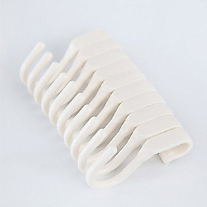 Trycooling Pack of 10 Plastic S Shape Hooks Hanging Clothes Towel Hooks White for Bathroom Kitchen
