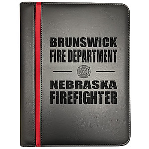 Compatible with Brunswick Nebraska Fire Departments Firefighter Thin Red Line Firefighters Portfolio Padfolio Organizer Firefighter's Prayer Print Thin Red Line Maltese Cross Decal Pack of 1