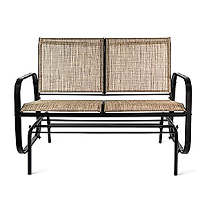 Amazon Basics Outdoor 2-Person Patio Sling Glider Chair - Brown