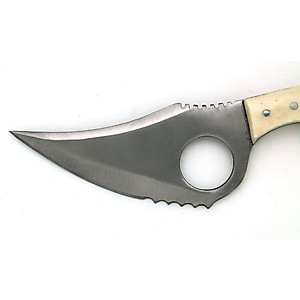 Wild Turkey Handmade Fixed Blade Bone Collector Skinning Knife w/Leather Sheath (Bone)