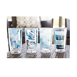 Tervis Kelly Ventura Crystal True Blue Collection Made in USA Double Walled Insulated Tumbler Travel Cup Keeps Drinks Cold & Hot, 16oz 4pk, Assorted