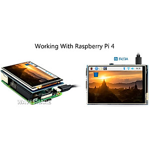 waveshare 3.5 inch Resistive Touch Screen IPS LCD 480x320 Hardware Resolution XPT2046 Controller for Any Revision of Raspberry Pi (4B/3B+/3B/2B/A+/B+)