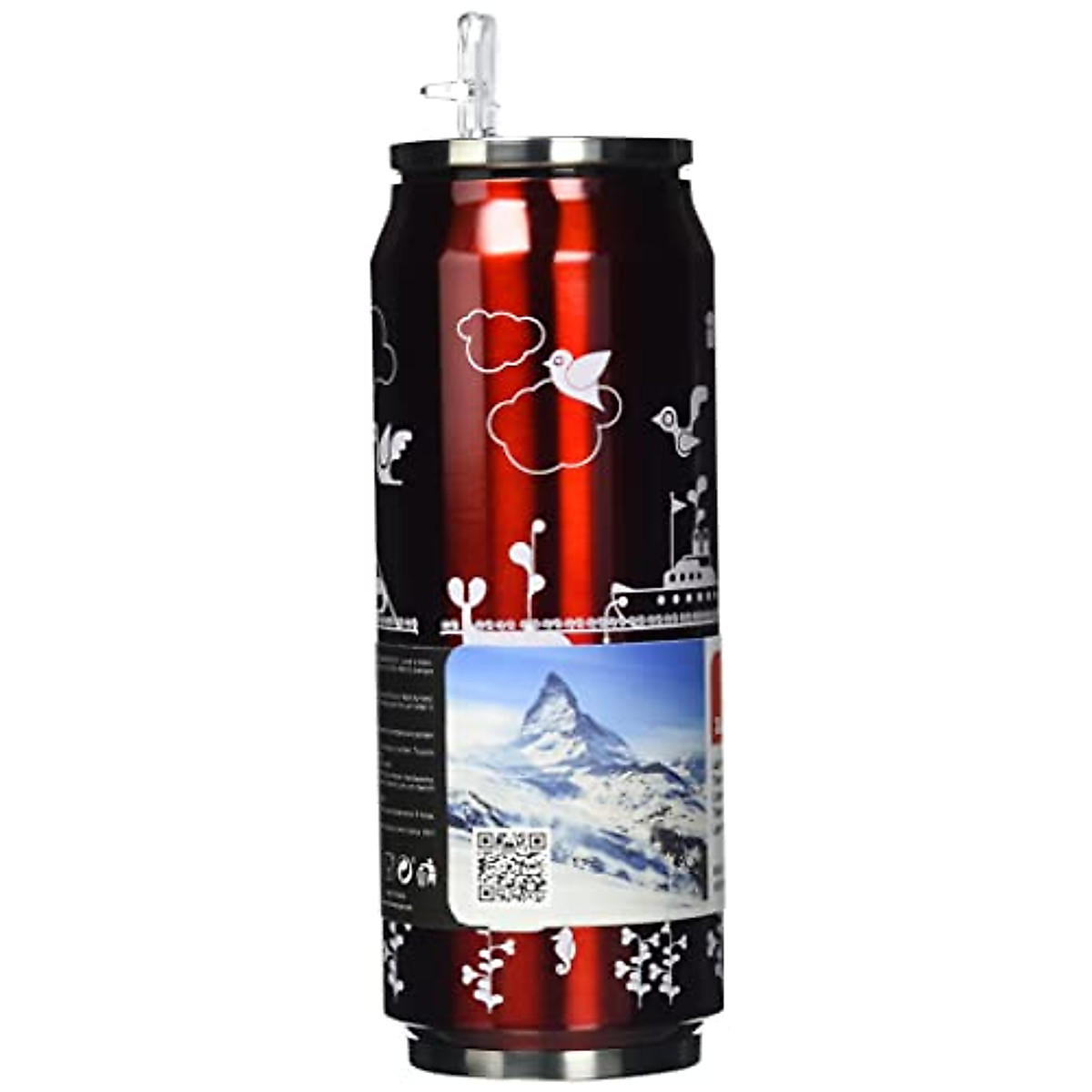 IBILI Thermos can Eco 500 ml of Stainless Steel, Red/Silver, 7 x 7 x 20 cm