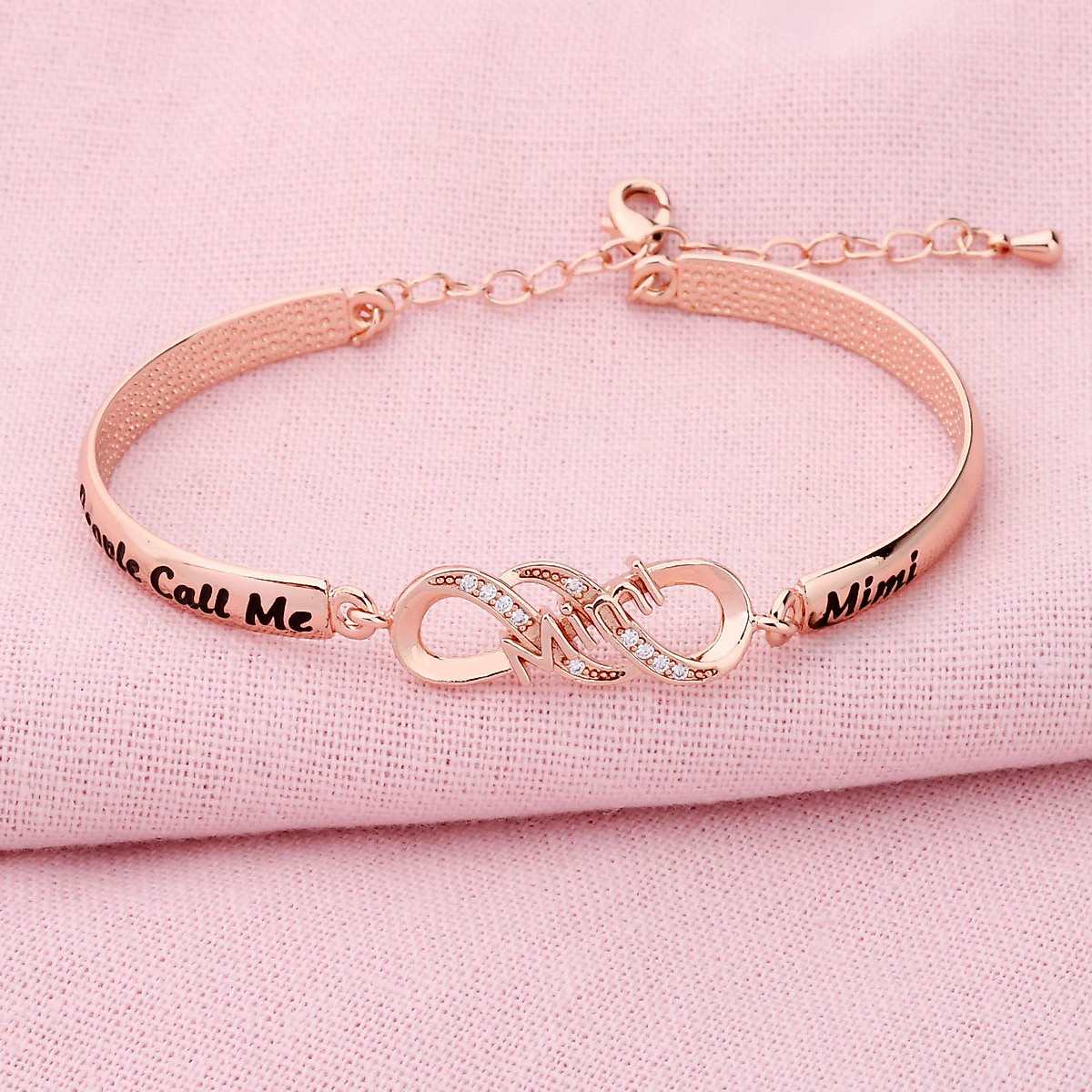BEKECH Grandma Bracelet My Favorite People Call Me Nana/Mimi/Nonna/Granny/Grandma Bracelet Gift for Grandmother(Mimi RG)