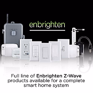 Enbrighten Z-Wave Smart Toggle Light Switch with QuickFit and SimpleWire, 3-Way Ready, Compatible with Google Assistant, ZWave Hub Required, Repeater/Range Extender, White, 46202