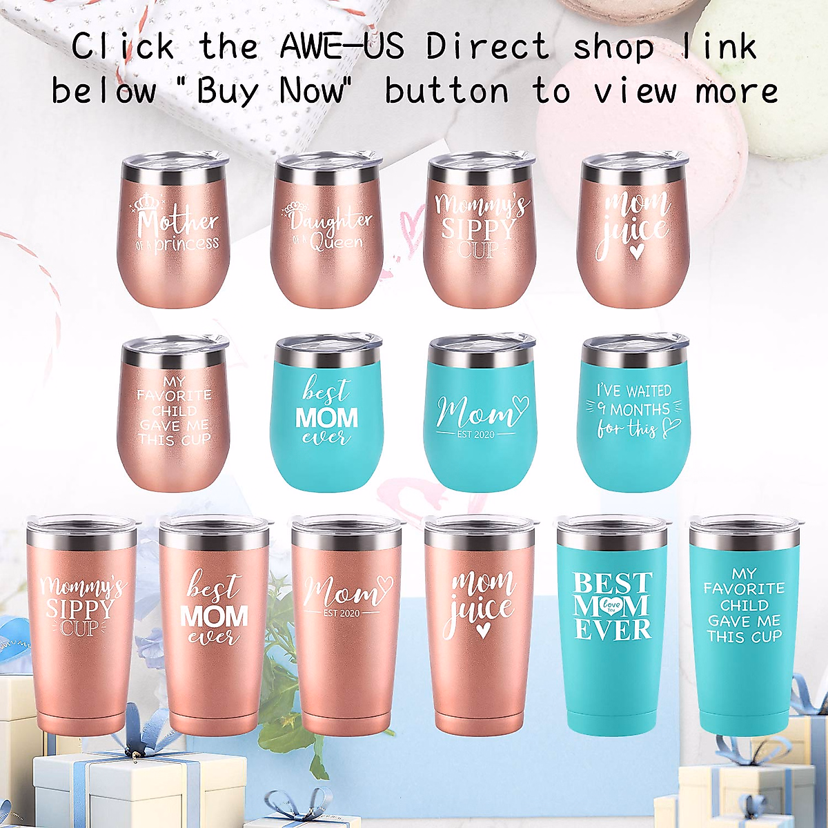 My Favorite Child Gave Me This Cup Wine Tumbler, Best Mom Dad Gifts for Parents Mom Dad Men Women Birthday Christmas Mother's or Father's Day, 12 Oz Insulated Stainless Steel Wine Tumbler, Rose Gold