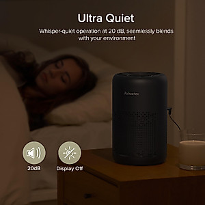 Air Purifiers for Bedroom, HEPA Air Purifiers, Air Cleaner for Smoke A11ergies Dander Hair Odor, Portable Air Purifier with Fragrance Sponge Sleep Mode Speed Control - AC300 Black