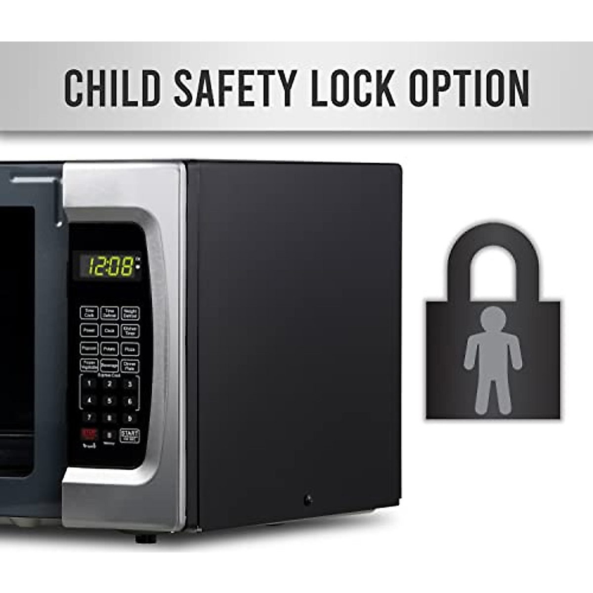 Farberware Countertop Microwave 1000 Watts, 1.1 cu ft - Microwave Oven With LED Lighting and Child Lock - Perfect for Apartments and Dorms - Easy Clean Brushed Stainless Steel