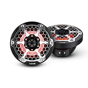 DS18 Hydro NXL-6M/BK - High End Mesh Grill Coaxial Speaker Pair - 2-Way Car Speaker with Integrated RGB Lights - 300 Watt Car Audio System - Water Resistant Speakers - 6 Inches, Black