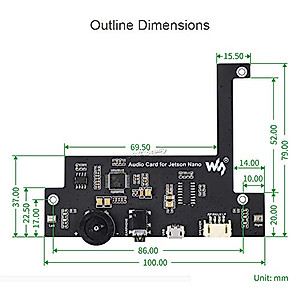 XYGStudy USB Audio Codec for Jetson Nano Developer Kit B01 and 2GB, USB Sound Card Driver-Free Plug and Play Built-in Microphone and Speaker Header, Recording and Playback Support