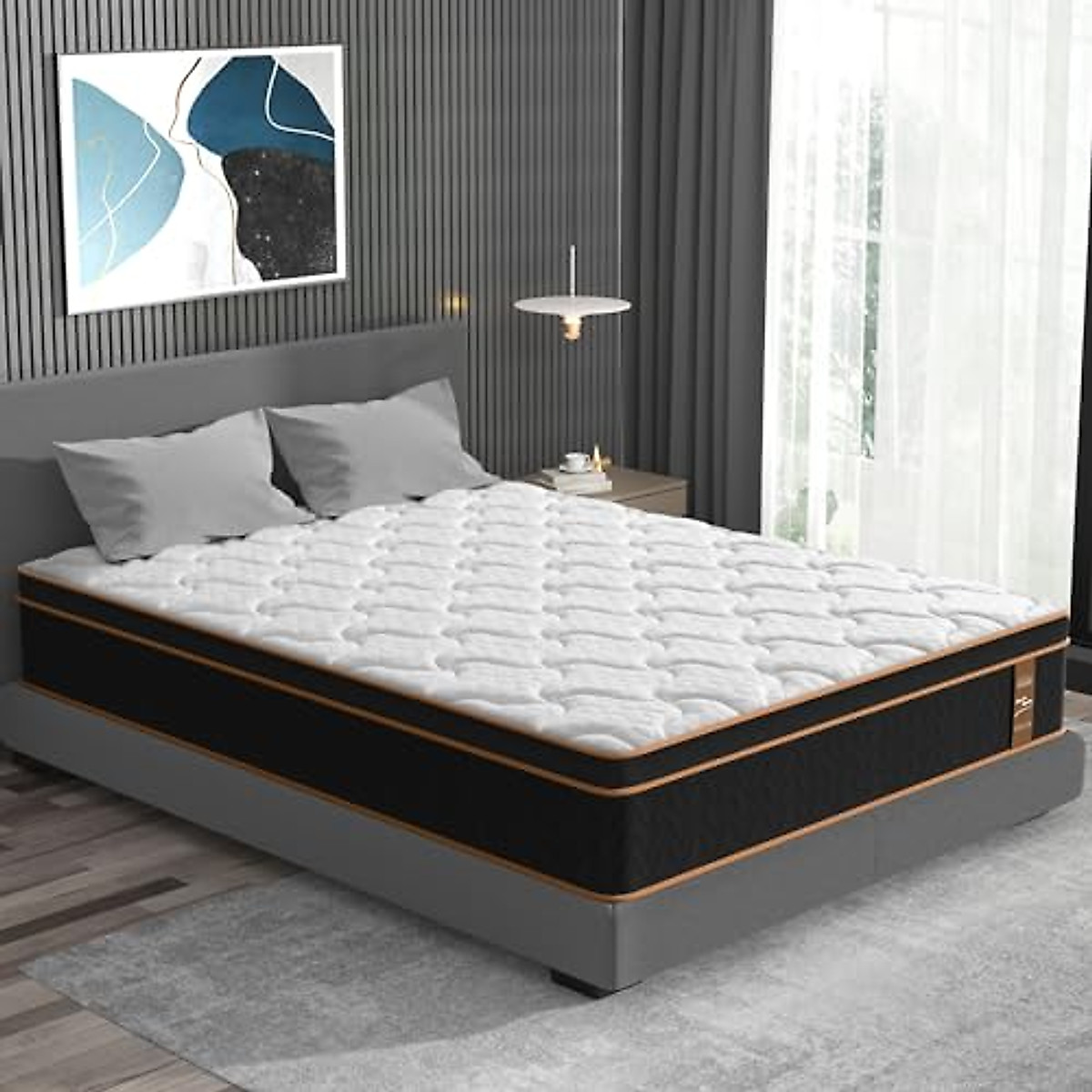 BedStory Queen Mattress, Innerspring Hybrid Mattress with Gel Memory Foam Individual Wrapped Coils Spring Mattress Medium Plush for Pressure Relief CertiPUR-US Certified 60 x 80 Inch