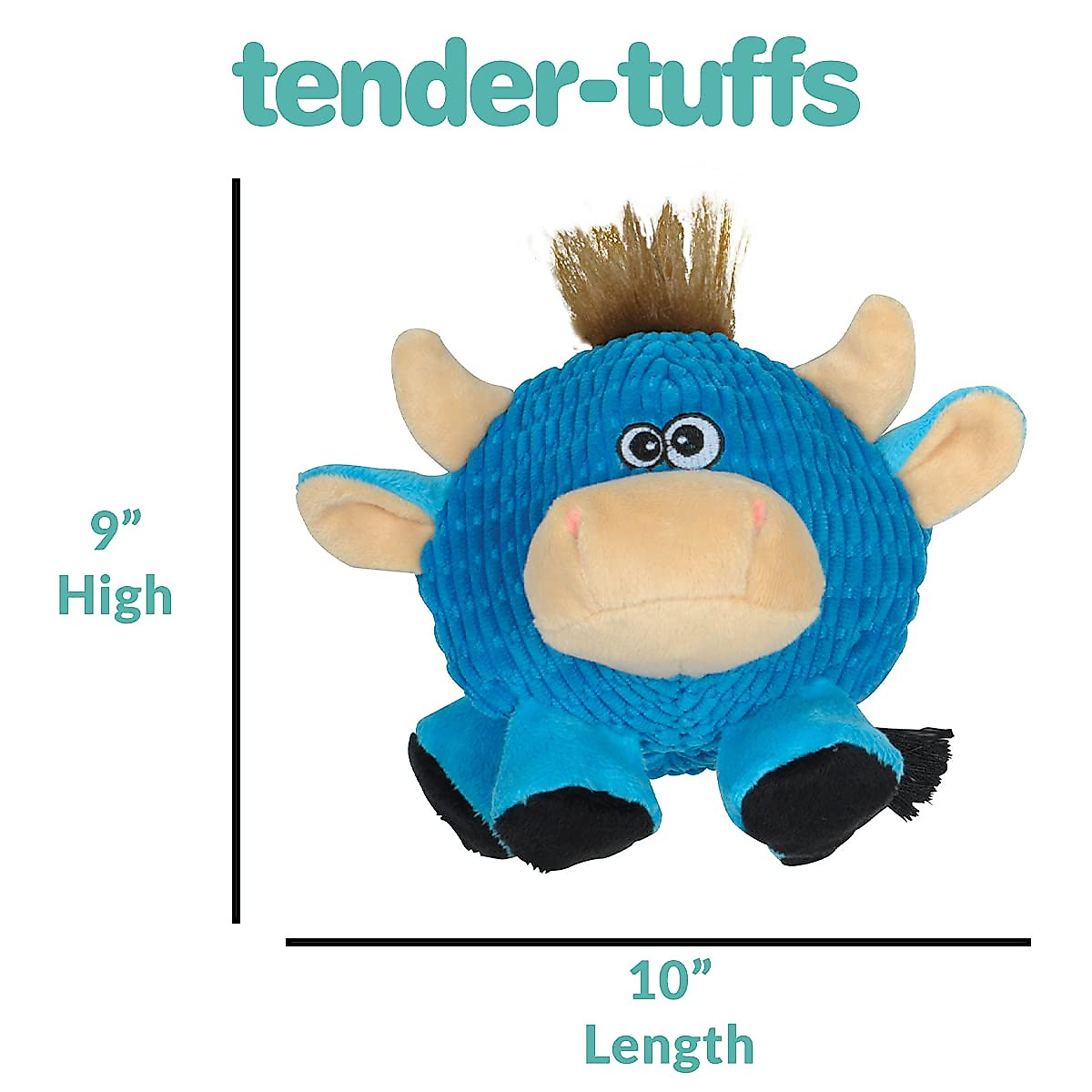 SmartPetLove Snuggle Puppy Tender-Tuffs Round Plush Dog Toys Bundle - Cow, Pig, and Elephant - Large Tough Animal Squeaky Ball Toys