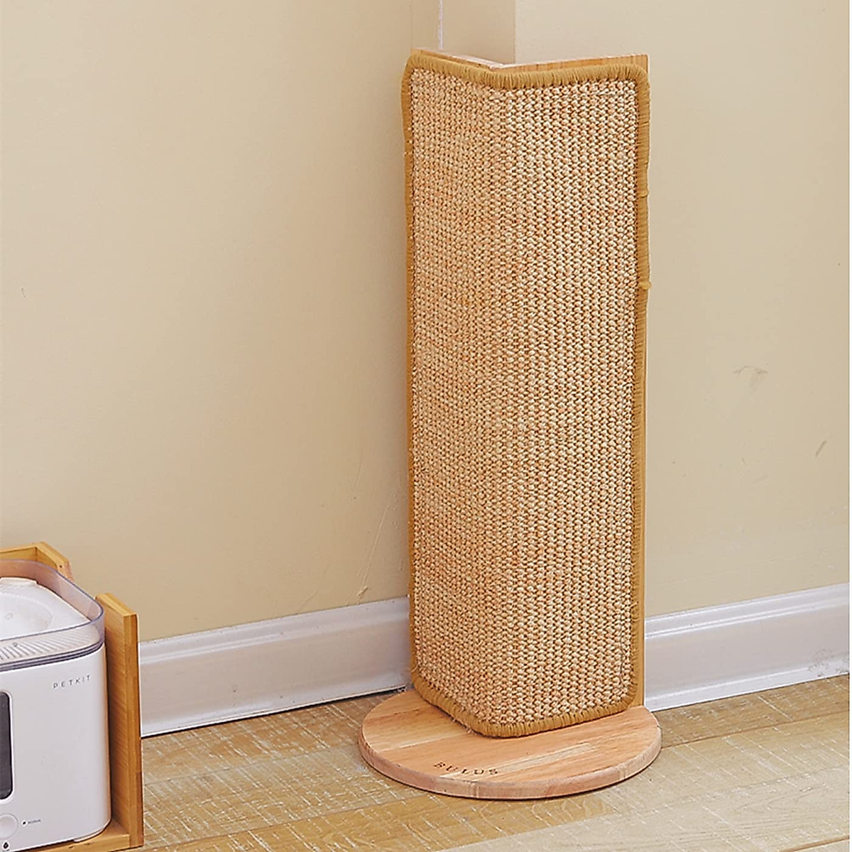 SHENGOCASE 20.5" Tall No Drilling Wall Sofa Couch Corner Cat Sisal Scratcher,Scratching Post,Replaceable Sisal Scratch Pad Mat, Couch Protector