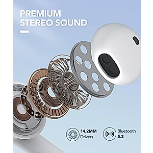 IKG Bluetooth in-Ear Headphones, Wireless Bluetooth 5.3 Headphones with Microphone, HiFi Stereo Sound, 37 Hours Battery Life, IP7 Waterproof, LED Display, in-Ear Headphones Bluetooth