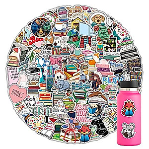 100pcs Reading Stickers for Kids, Book Stickers for Water Bottles Book Laptop Stickers for Teens and Adults Trendy Vinyl Positive Sticker