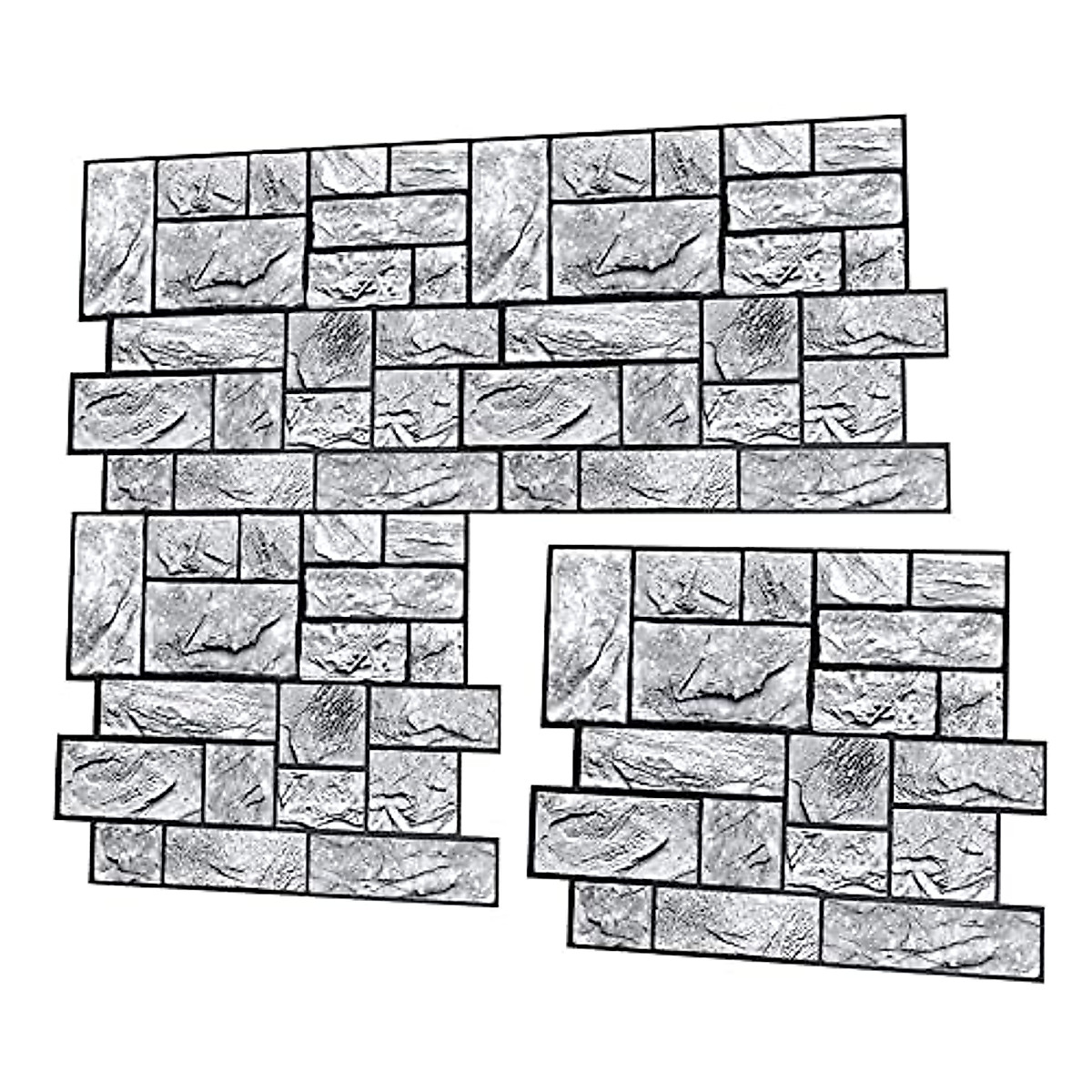 Retro-Art 3D Wall Panels, Pack of 10, Natural Stone Blocks in Grey, PVC, 17.5" x 23.75", Cover 28.86 sq.ft. 573SG