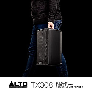 Alto Professional TX308 – 350W Powered DJ Speakers, PA System with 8" Woofer for Mobile DJ and Musicians, Small Venues, Ceremonies and Sports Events