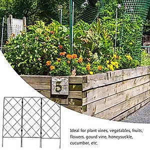 YARNOW Garden Trellis Plant Support for Climbing Foldable Vines and Flowers Stands Metal Wire Lattices Grid Panels for Ivy Rose Grape Cucumber Clematis Black