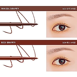 IM UNNY Skinny Fit Slim Eyeliner Pencil (S02. Deep Brown), All Day Waterproof, Ultra-Pigmenetd, Long Lasting Gel Soft Touch For Easy Drawing Vivid Color, 1 Count