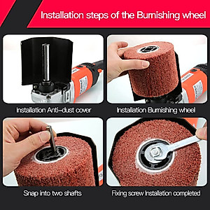 GUIYING ZHANG 1400W Metal Burnishing Polishing Machine,tainless Steel Polisher Handheld Sander Polisher Wheel,3 Polishing Wheels 110V