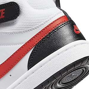 Nike Court Borough Mid CD7782-110 Boys Casual Shoes (White/University RED-Black)