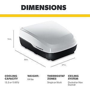 Dometic FreshJet 3 Series, 15K BTU RV Rooftop Air Conditioner unit, White