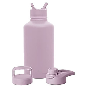 Simple Modern Water Bottle with Straw, Handle, and Chug Lid Vacuum Insulated Stainless Steel Metal Thermos Bottles | Half Gallon Leak Proof BPA-Free Flask | Summit Collection | 64oz, Lavender Mist