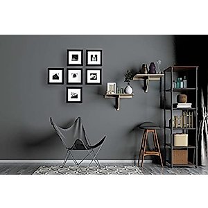 Scholartree Black 8x8 Picture Frames Set of 6, Display 8x8 without Mat or 4x4 with Mat，Wall Gallery Photo Frames