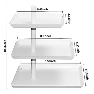 UBeishun 3 Tier Serving Tray, Candy Pastry Stand Cupcake Stand Display Platter,Rotatable Detachable Metal Dessert Stand for Home Decor, Birthday, Tea Party