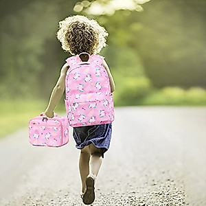 Soekidy Unicorn Toddler Backpack for Girls Cute School Backpack for Girls Kids Backpacks with Lunchbox Animal Cartoon Preschool Backpack Bookbag for Kindergarten