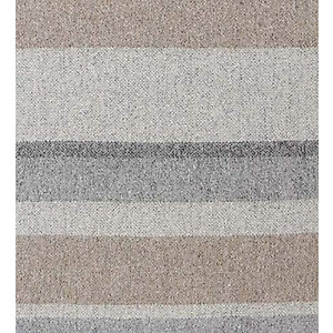 Alpaca Merino Wool Blanket Throw Warm and Soft Multicolor Striped Design Peru (Soft Gray/Silver/Soft Camel)