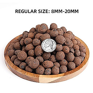 Boniosz 2 Liters Leca Expanded Clay Pebbles 0.4''-0.7'' Grow Media Porous Stones Natural Clay Aggregate Pellet Ventilation Drainage Water Purification Ceramsite for Hydroponics, Orchids, Aquaponics