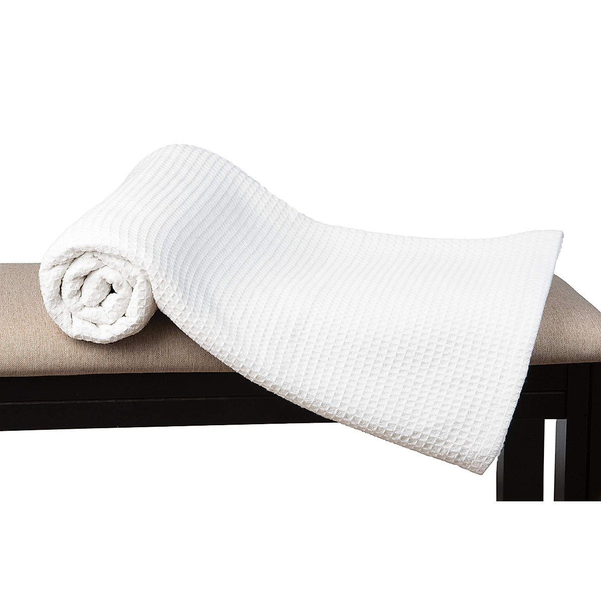 GLAMBURG 100% Cotton Thermal Blanket, Breathable Bed Blanket Twin Size, Soft Waffle Blanket, Twin Blanket, All Season Cotton Blanket, White