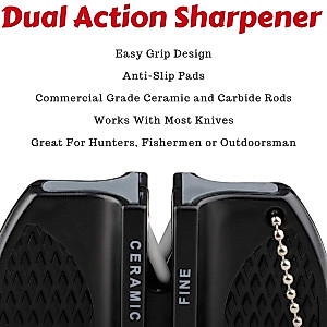F. DICK Expertgrip 3-Piece Butcher Knife Set - Butcher Knife, Breaking Knife And Boning Knife - Includes Diammark Dual Action Sharpener For Four Total Pieces
