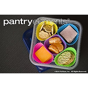 Pantry Elements Silicone Cupcake Liners for Baking and Bonus Gift Jar, Pack of 12 Reusable Muffin Liners Baking Cups Molds for Baking, Bento Lunch Box Accessories, Moldes de Silicona Para Reposteria