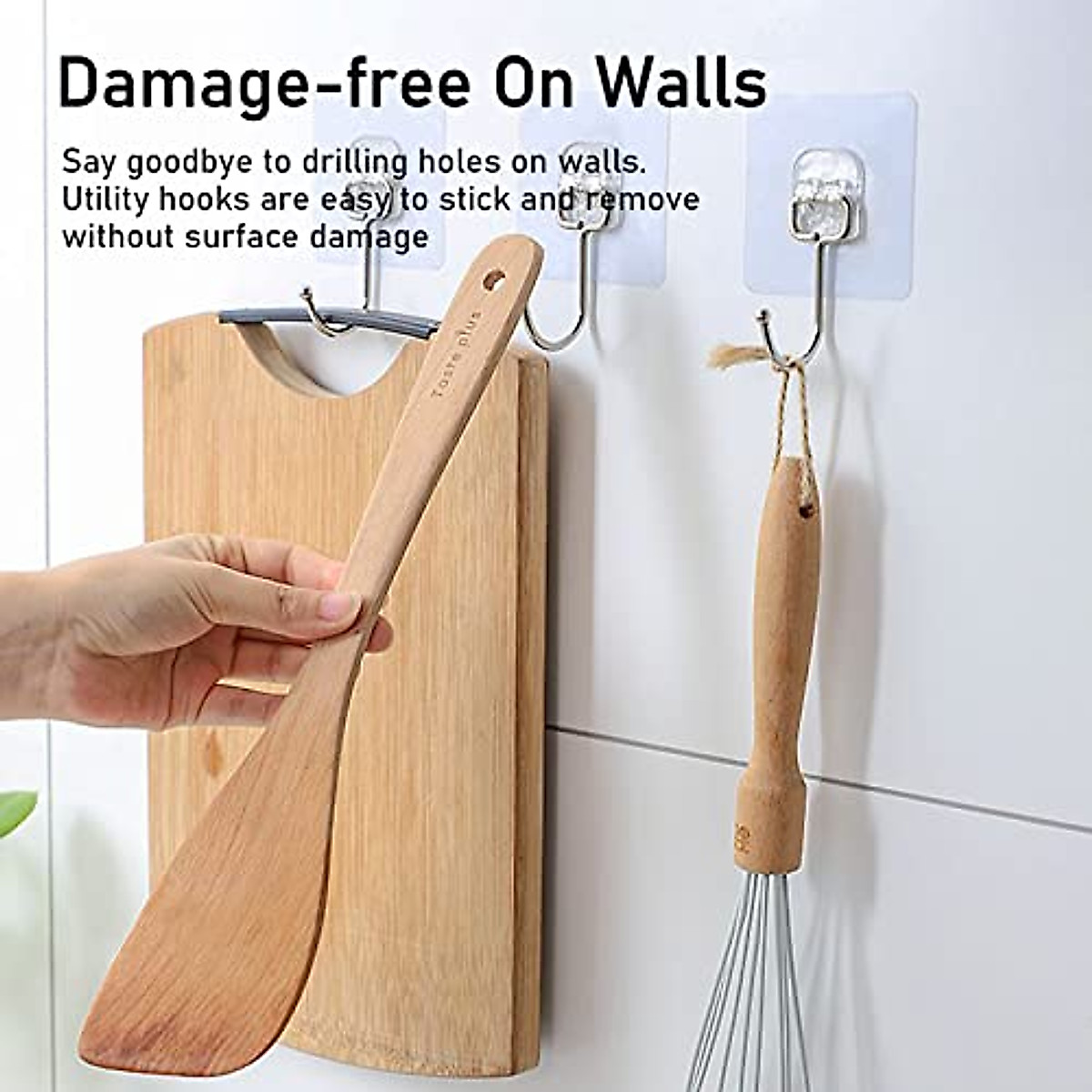 JIQGOZBAN 10 Packs Adhesive Command Hooks, Heavy Duty Wall Hook for Hanging, Waterproof Stick on Hooks for Keys Pictures Bathroom Shower Outdoor Kitchen Door Curtain Rods No Drilling 13lb(Max)