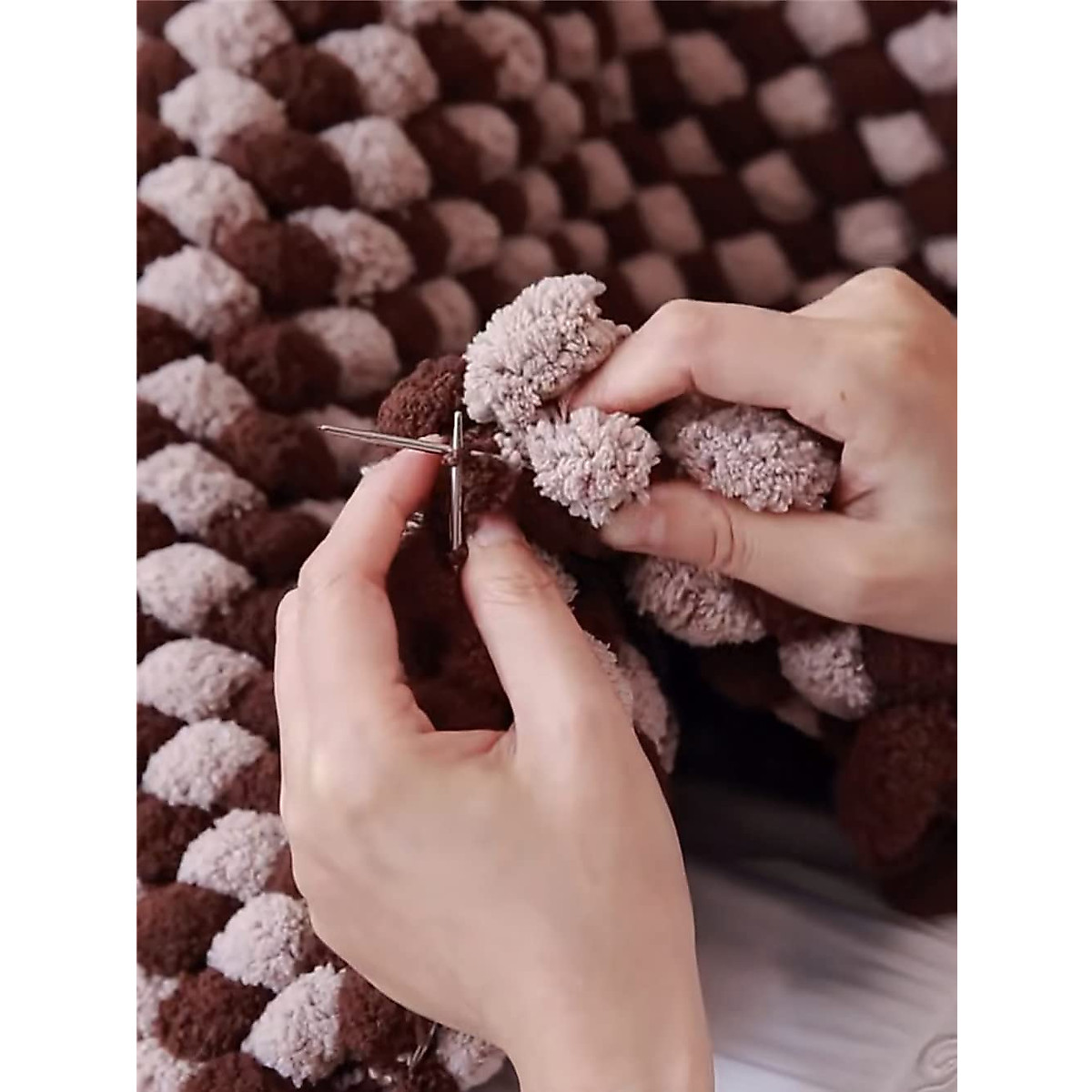 3 Rolls Pomp-A-Doodle Yarn,100% Polyester Jelly Bean POM-POM Ball Yarn for Crochet Knitting Handcraft Mat Pet Nest 450g (Quiet Night)