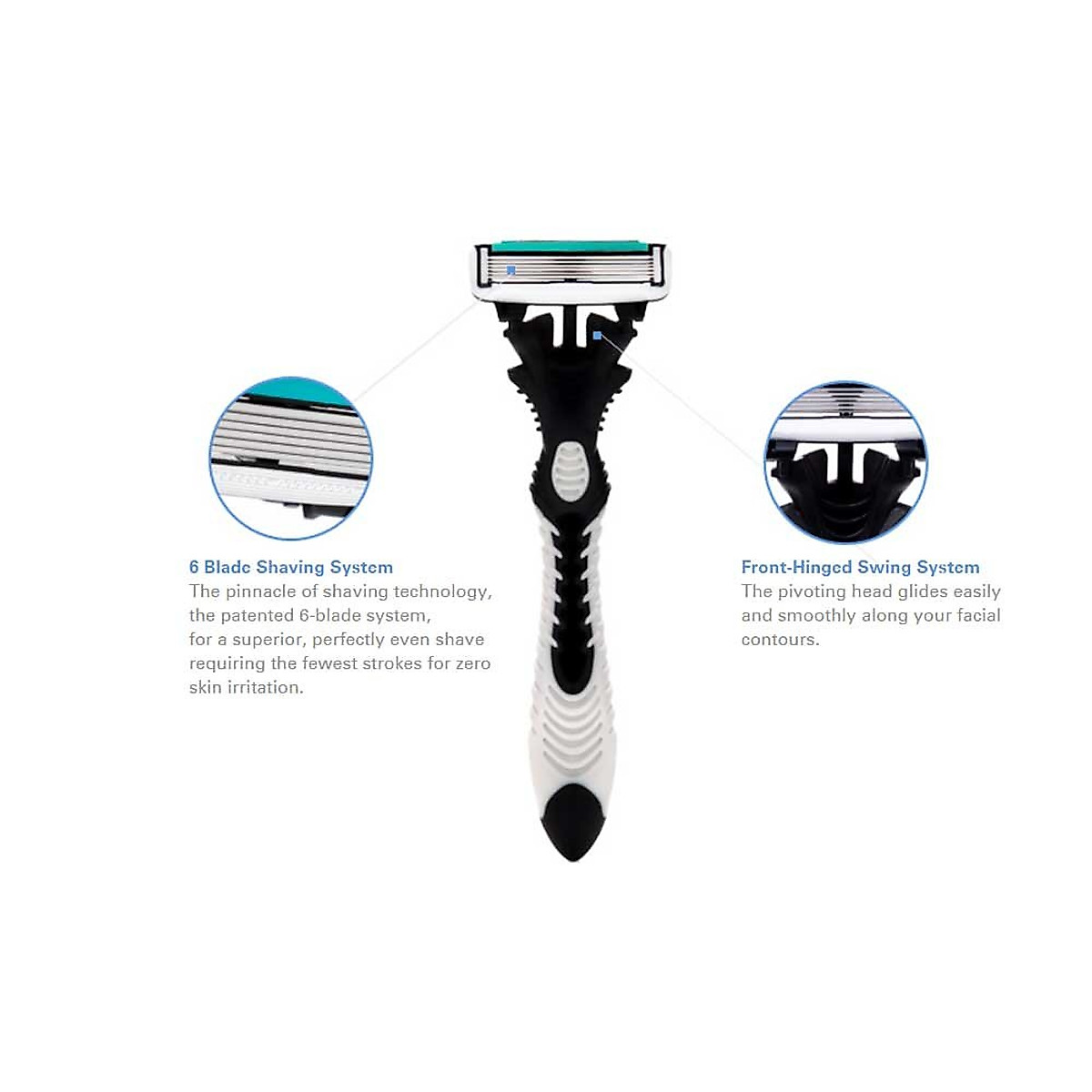 Dorco Pace 6 Six-Blade Disposable Men's Razor 2pack (6-Count)