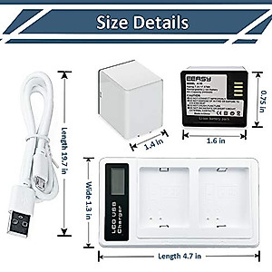 2-Pack 2440mAh Rechargeable Battery with LCD Dual Charging Station fit for Arlo Pro, Arlo Pro 2 Camera