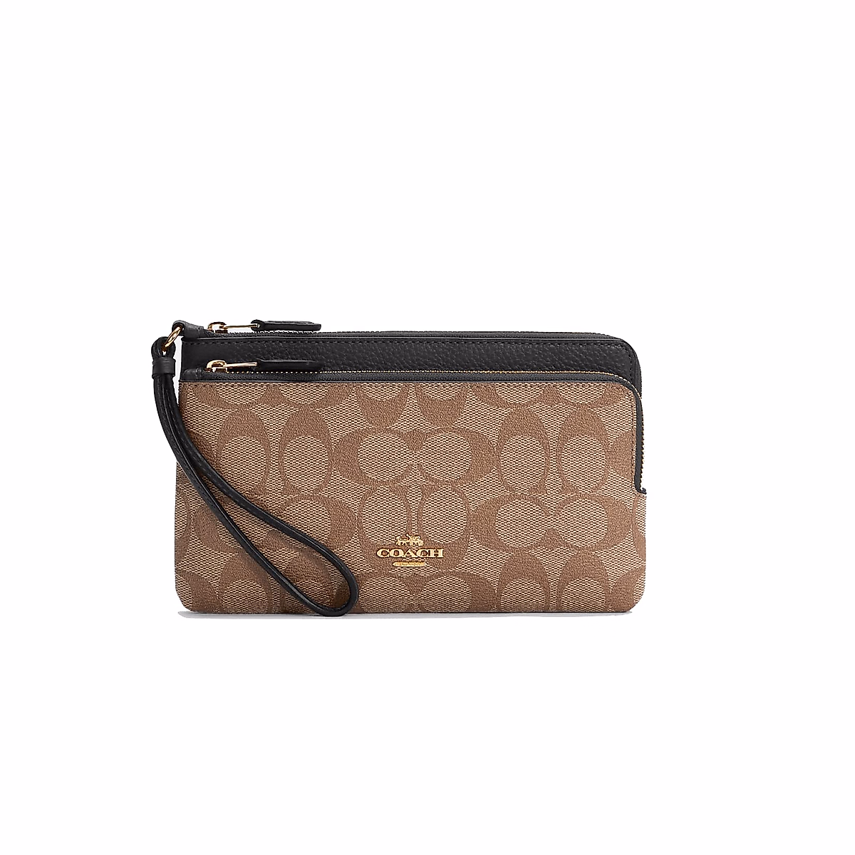 COACH Signature PVC Double Zip Wallet