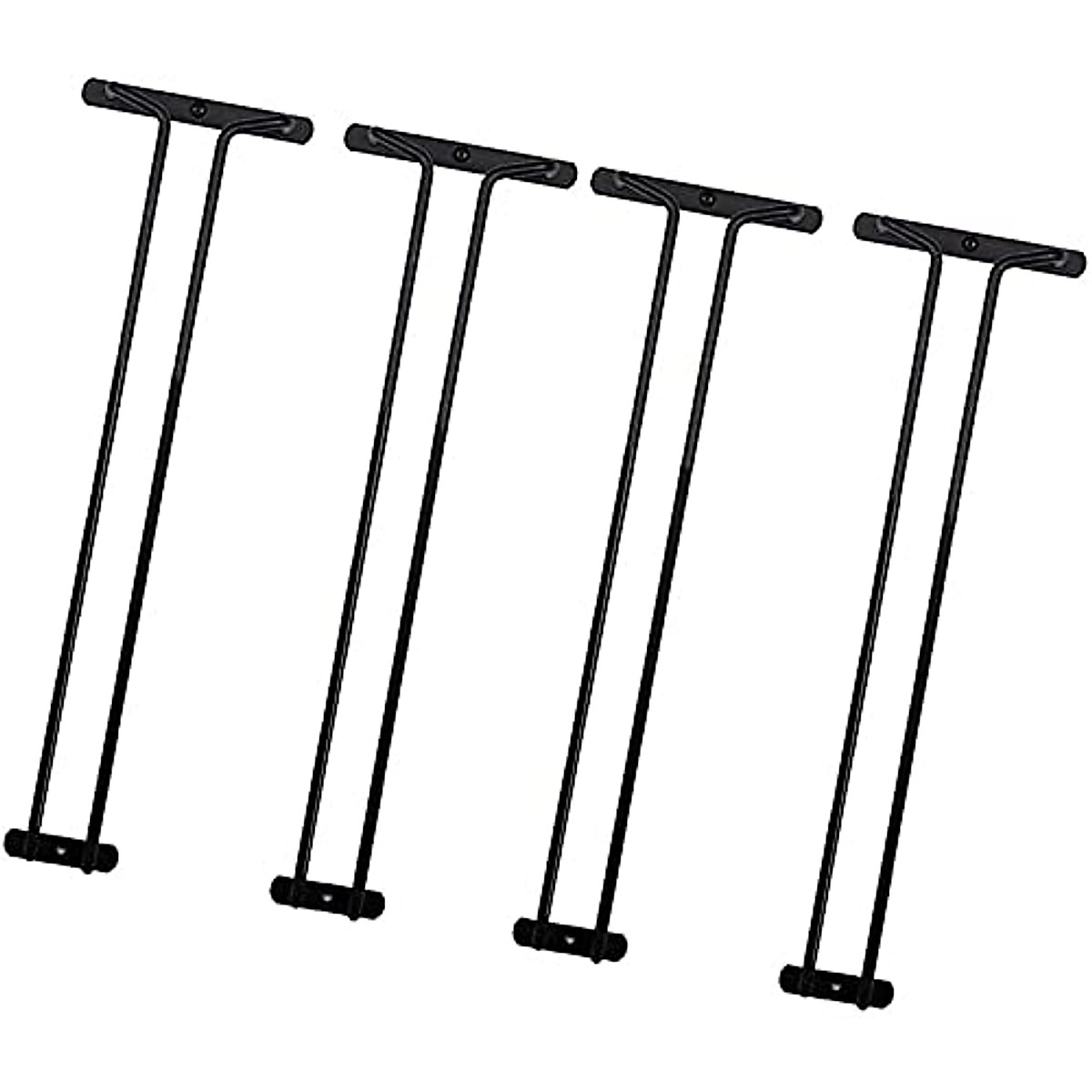 Wine Glass Shelf, Upside-down Home Goblet Iron Art Shelf, Wine Glass Hanging Storage Rack (Color : Black 4 Sets)