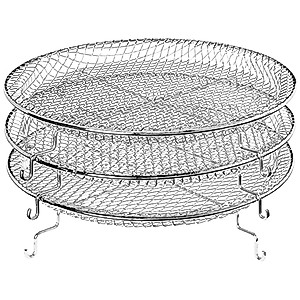 GoWISE USA GW22956 7-Quart Electric Air Fryer with Dehydrator & 3 Stackable Racks, Led Digital Touchscreen with 8 Functions + Recipes, 7.0-Qt, Black/Silver