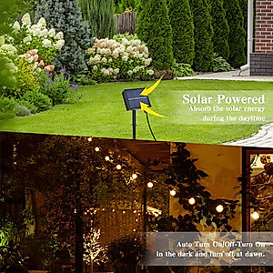 UC Outdoor String Lights, 30Pcs G40 Bulbs Globe Solar String Lights Waterproof Patio Decorative String Lights Outdoor with Remote for Backyard Garden Cafe Bistro Wedding Party,Warm White