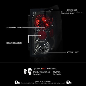 Autozensation Compatible with Ford Expedition 2003-2006, Smoke Lens Tail Lights, L+R Pair Taillight Assembly