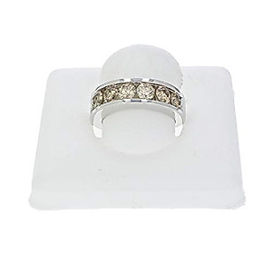 VIR JEWELS 1.50 cttw Champagne Diamond Wedding Band for Women in 14K White Gold 7 Stones Channel Set I1-I2, Size 6