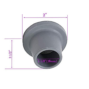 Replacement Feet for Shower Chair Bath Seat, Shower stools and Transfer Bench, Non-Skid Shower Bench and Tub Transfer Benches Rubber Suction Cup Feet, Metal Insert Reinforced (1-1/8" I.D, Grey)