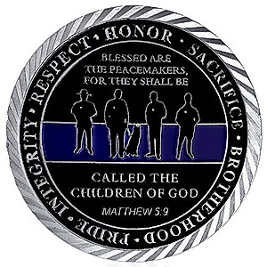 Thin Blue Line Lives Matter Police Officer Law Enforcement Challenge Coin