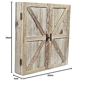 American Legend Barnwood Dartboard Cabinet with Wheat Finished Barn Style Doors - Dartboard Not Included