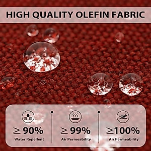 Sundale Outdoor Waterproof Olefin Bench Cushion, 59 x 18 x 4 Inch Outdoor/Indoor Durable Thicken Pad with Adjustable Straps, Patio Garden Sofa Settee Couch Loveseat Cushion (Red)